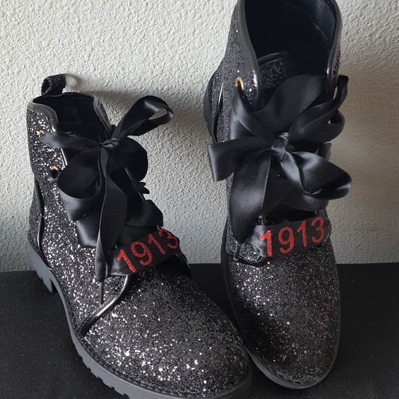 Shoes | Delta Sigma Theta 1913 Glitter Lace Up Boots | Poshmark